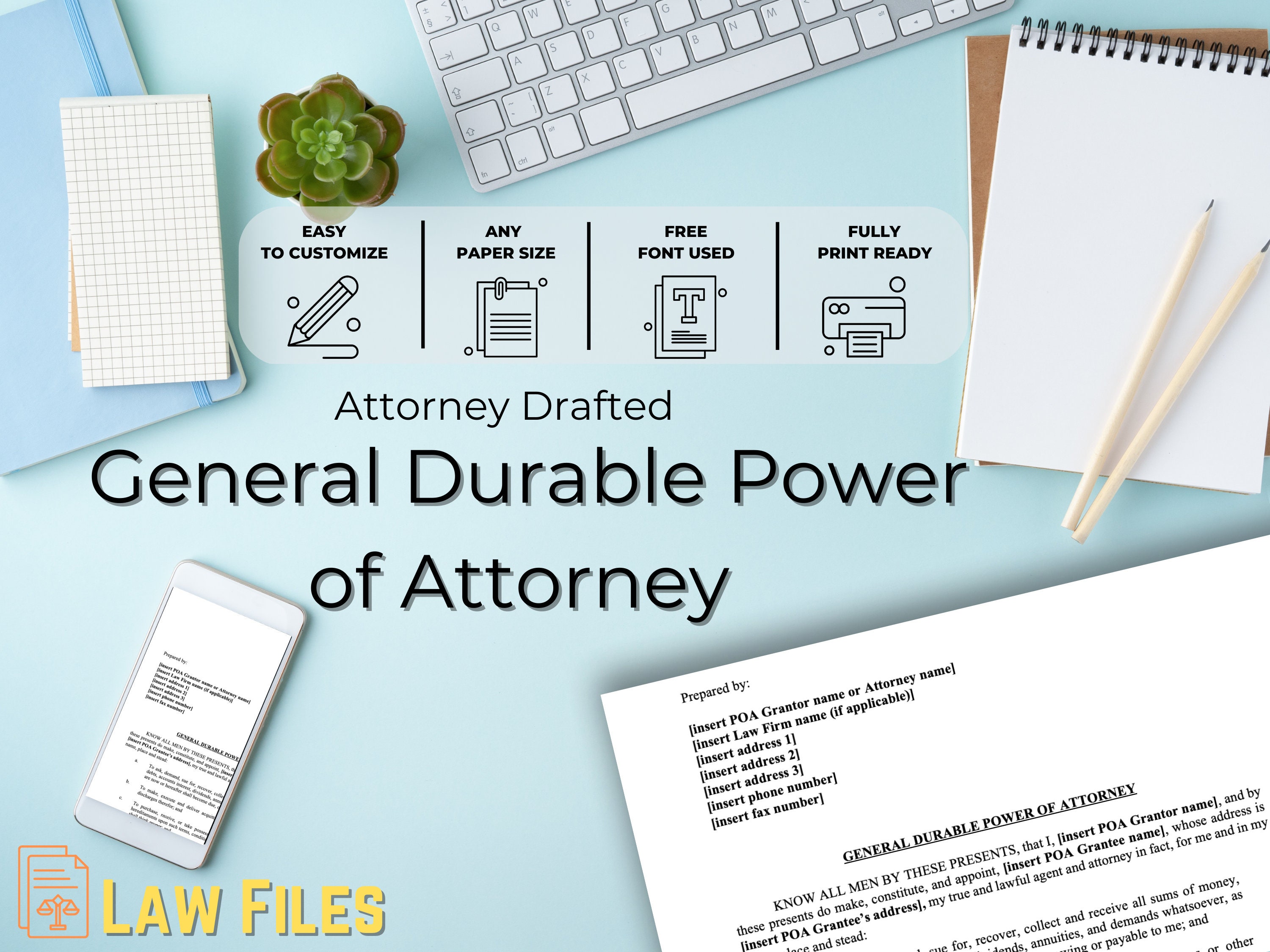 General Power of Attorney | Attorney-drafted | Editable | Instant ...