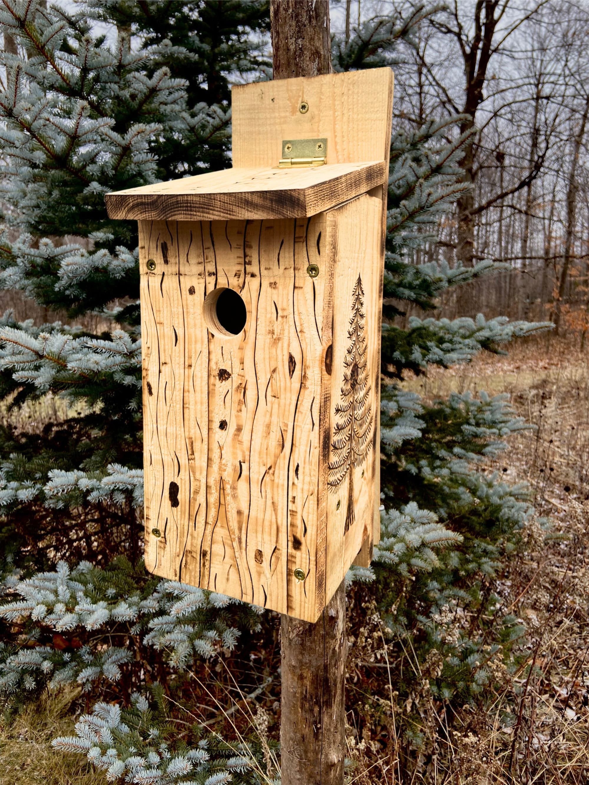 Cedar Bird House, Chickadee, Titmouse, Downy Woodpecker, Nuthatch ...
