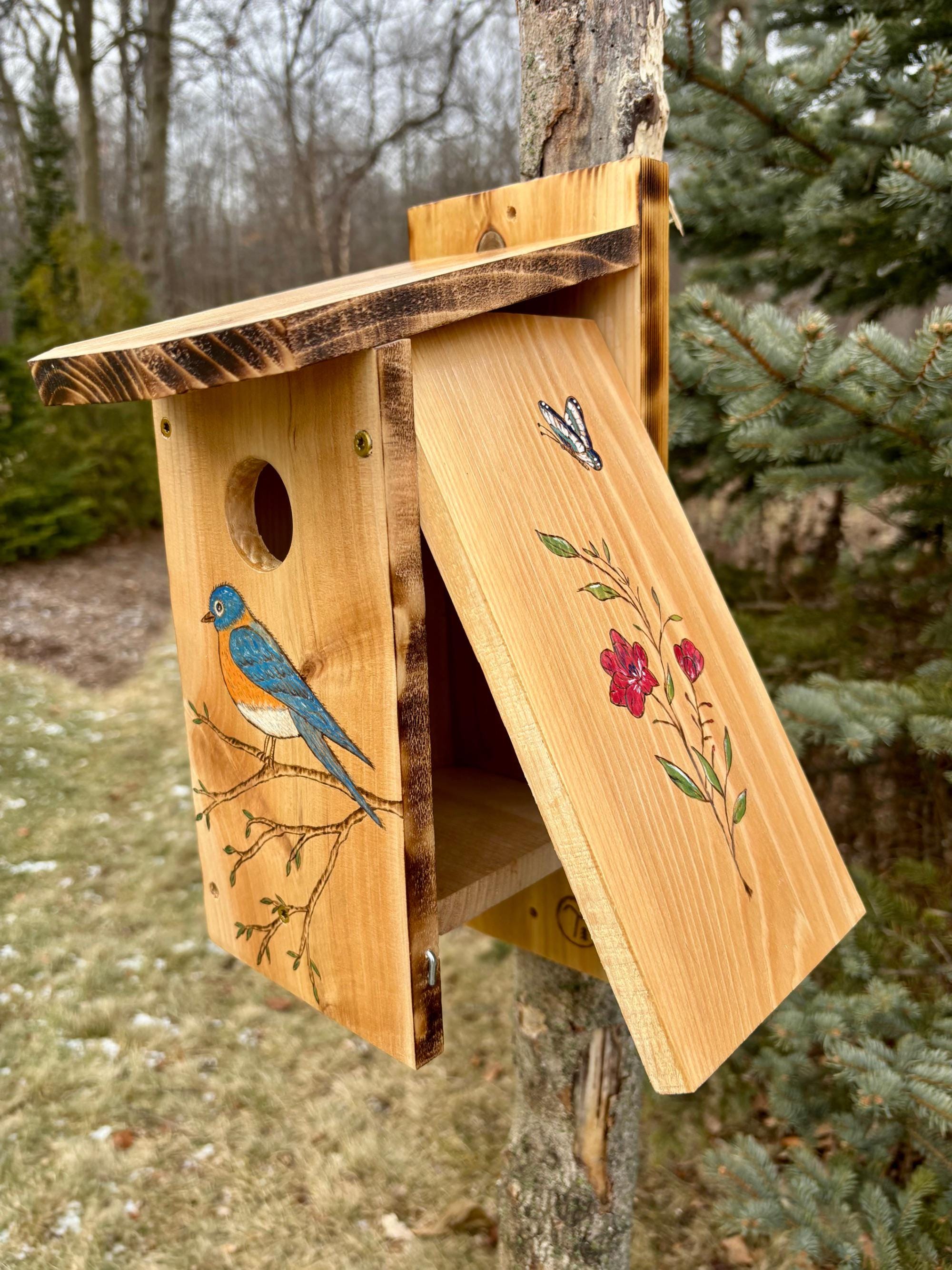 Bluebird House, Wood Bird House, Nesting Box for Bluebirds, Gift for ...