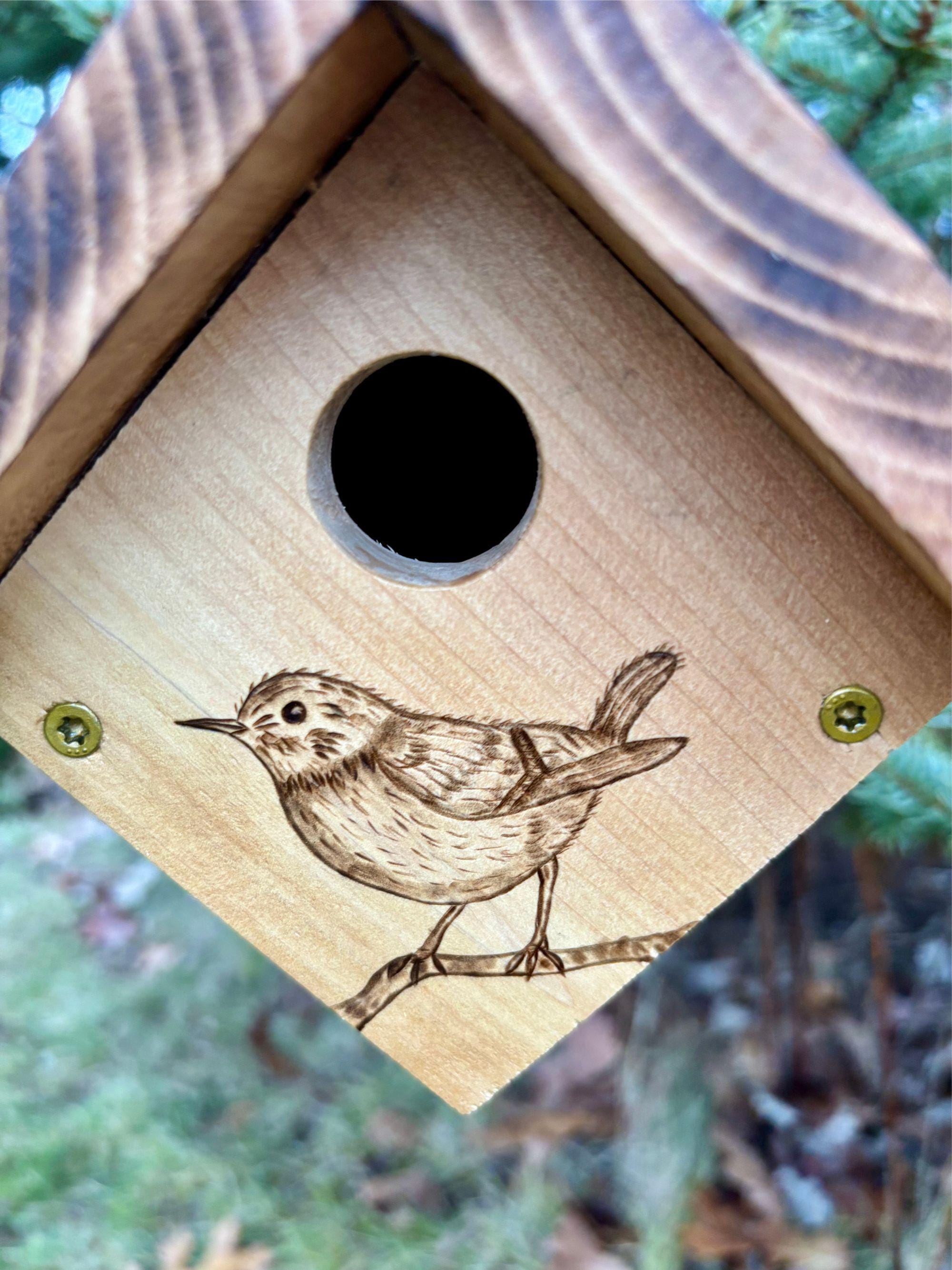 Cedar Wren Bird House, Rustic Nesting Box, Functional Garden Art - Etsy