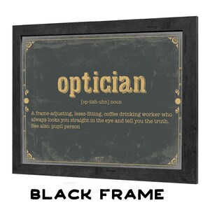 Optician Word Definition Wall Art Gift for Optician Dictionary Artwork ...