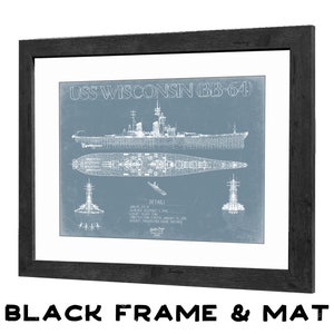 USS Wisconsin (BB-64) Blueprint Wall Art - Original Battleship Print - Etsy