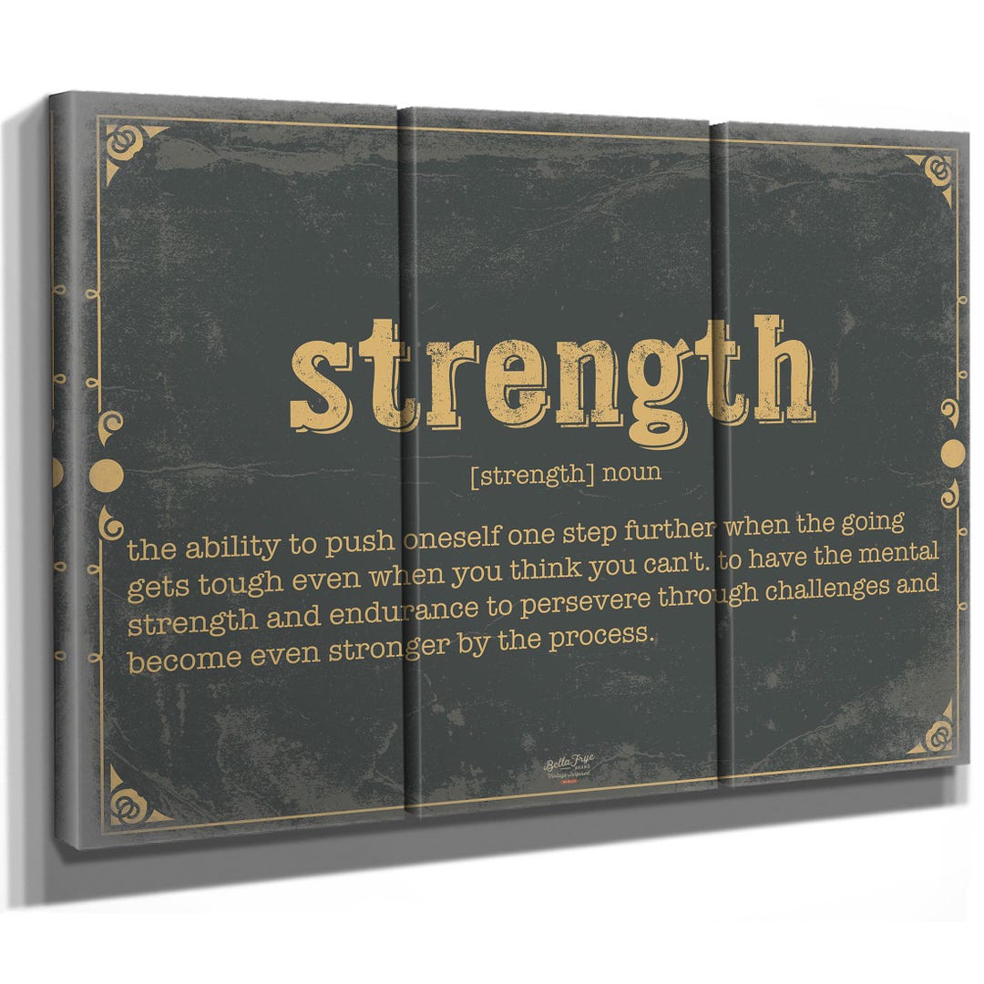 Strength Word Definition Wall Art - Gift for Strength Dictionary ...