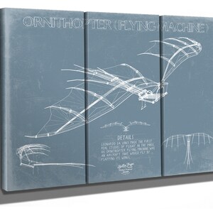 Leonardo Da Vinci Ornithopter Wall Art - Original Flying Machine ...