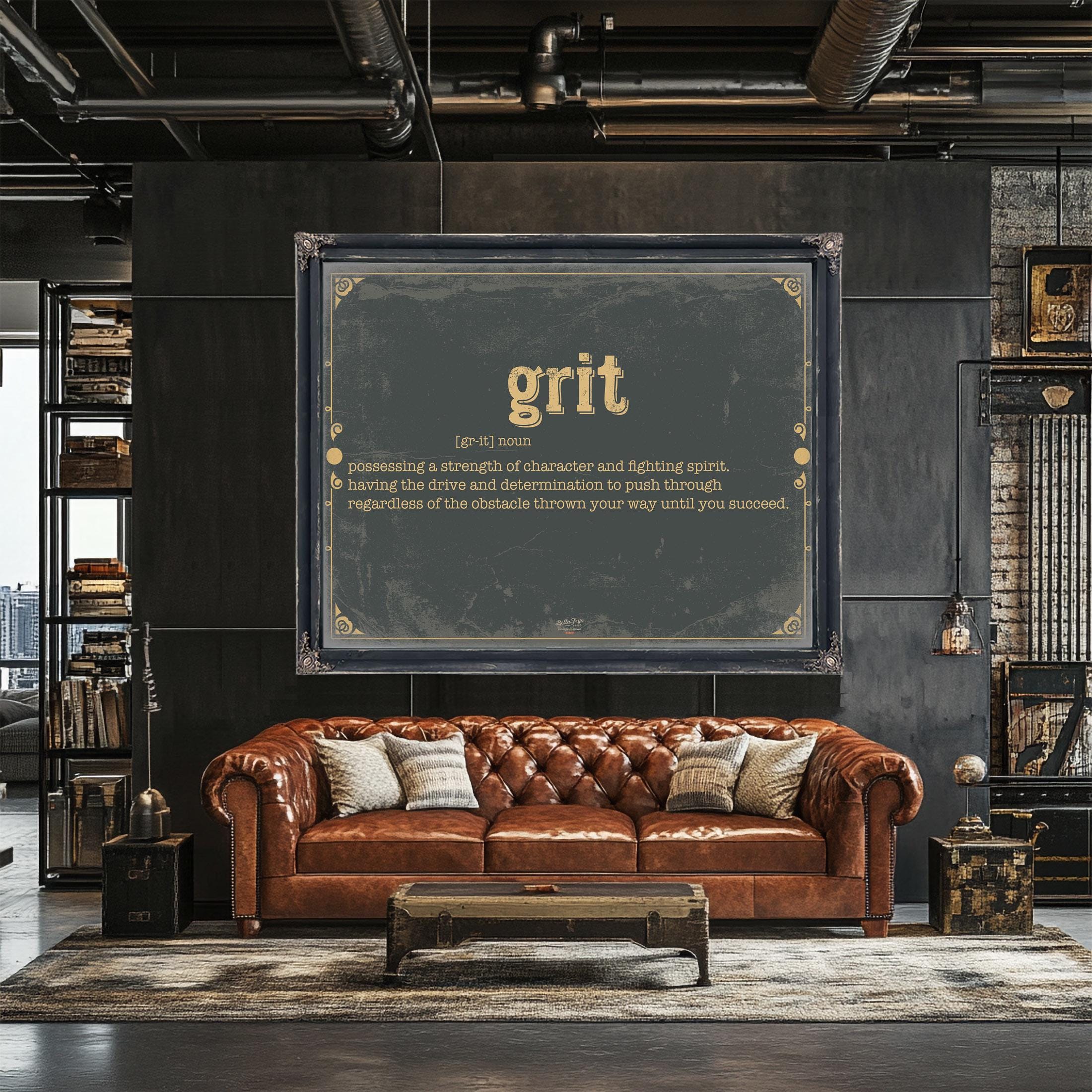 Grit Word Definition Wall Art - Gift for Grit Dictionary Artwork - Etsy