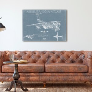 Airbus A400M Atlas Aircraft Blueprint Wall Art Original Aviation Print ...