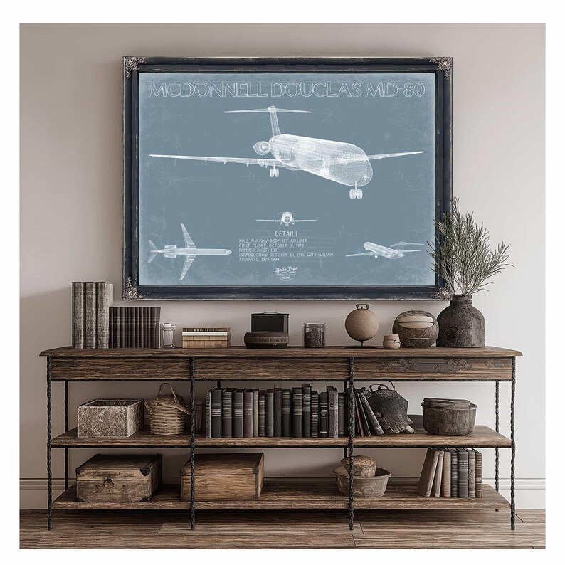 Mcdonnell Douglas MD-80 Aircraft Blueprint Wall Art - Original Aviation ...