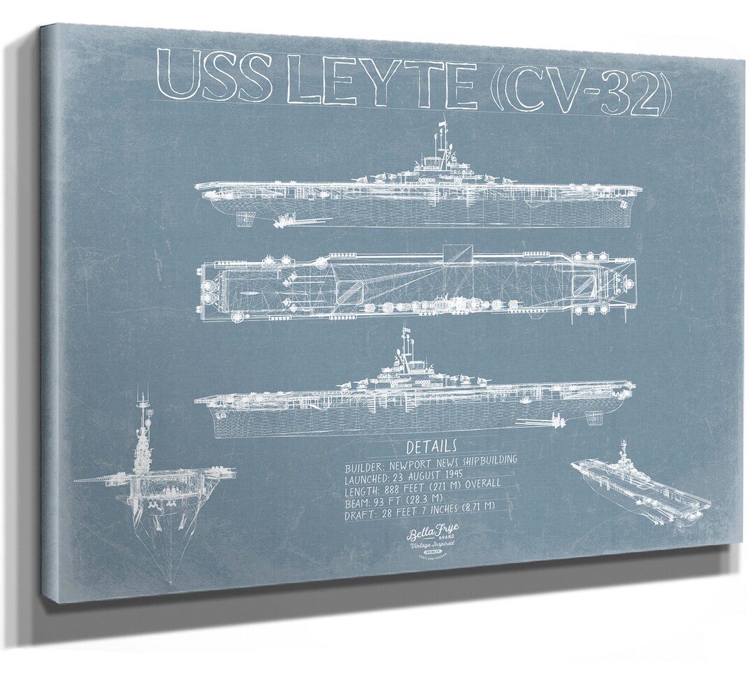 USS Leyte CV-32 Blueprint Wall Art Original Carrier Print - Etsy
