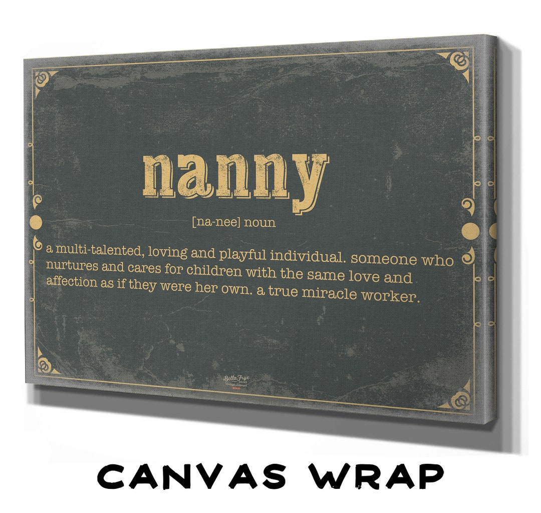 Nanny Word Definition Wall Art Gift for Nanny Dictionary Artwork - Etsy