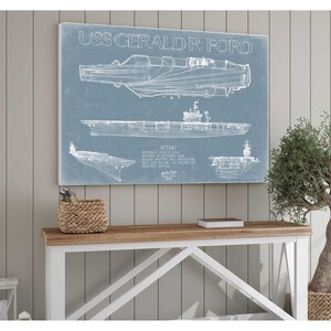 USS Gerald R. Ford Blueprint Wall Art Original Carrier Print - Etsy