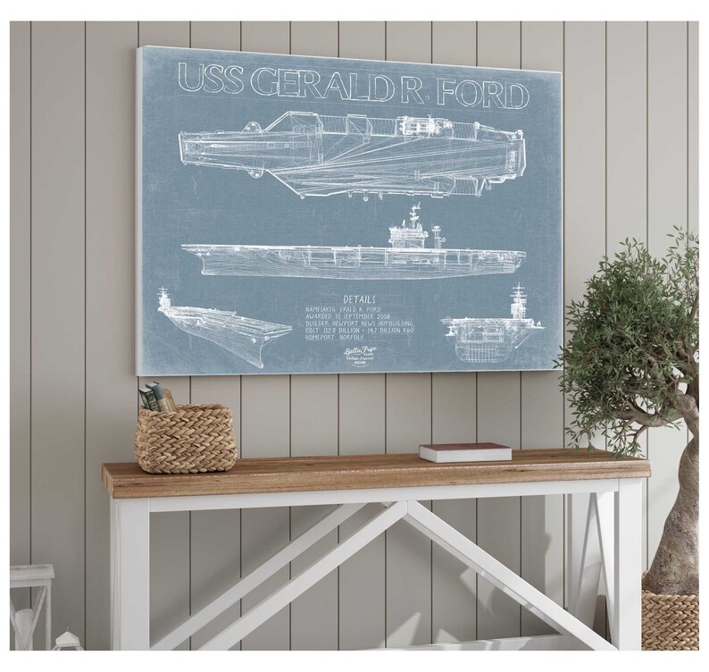 USS Gerald R. Ford Blueprint Wall Art Original Carrier Print - Etsy UK