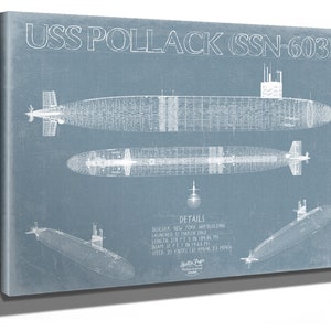 USS Pollack (SSN-603) Blueprint Wall Art - Original Submarine Print - Etsy