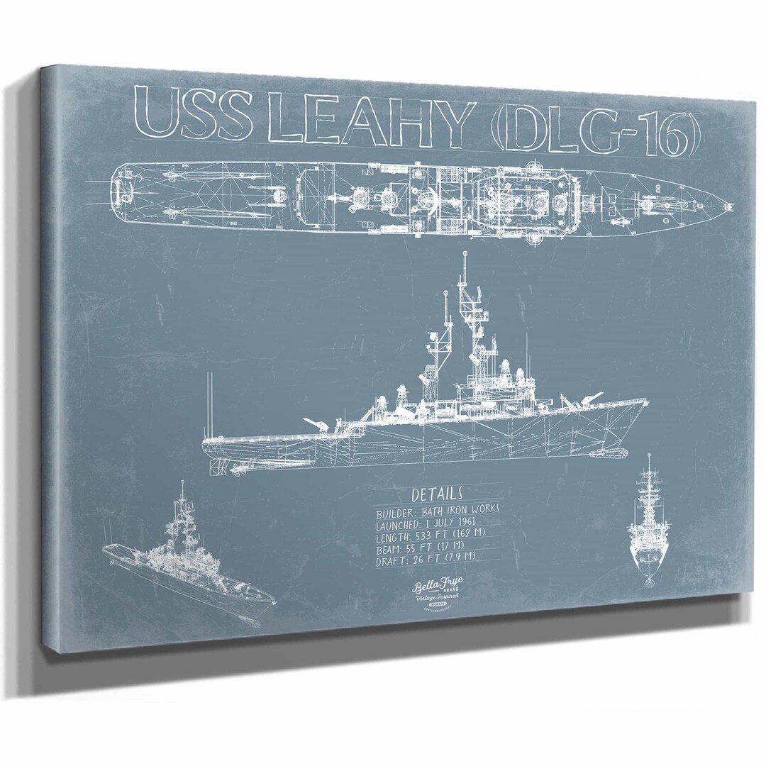 USS Leahy (CG-16) Blueprint Wall Art - Original Cruiser Print - Etsy