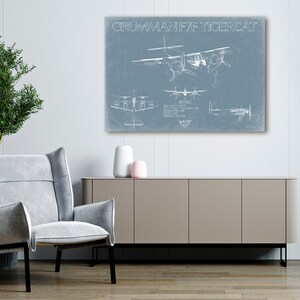 F7F Tigercat Blueprint Wall Art Original Airplane Print - Etsy