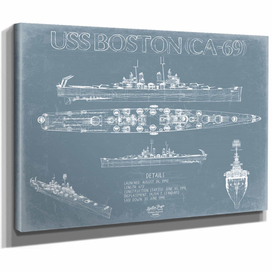 USS Boston (CA-69) Blueprint Wall Art - Original Cruiser Print - Etsy