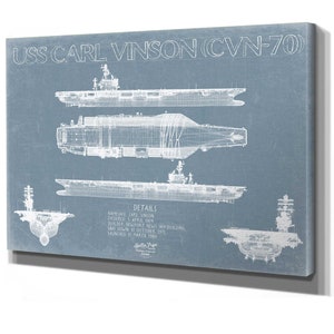 USS Carl Vinson CVN-70 Blueprint Wall Art - Original Carrier Print - Etsy