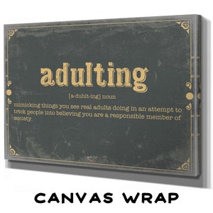 Adulting Word Definition Wall Art Gift for Adulting Dictionary Artwork - Etsy