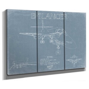 Rockwell B-1 Lancer Aircraft Blueprint Wall Art - Original Aviation ...