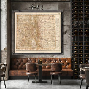 Framed Colorado Vintage Map - Ornate Embellishment Frame With Print - Etsy