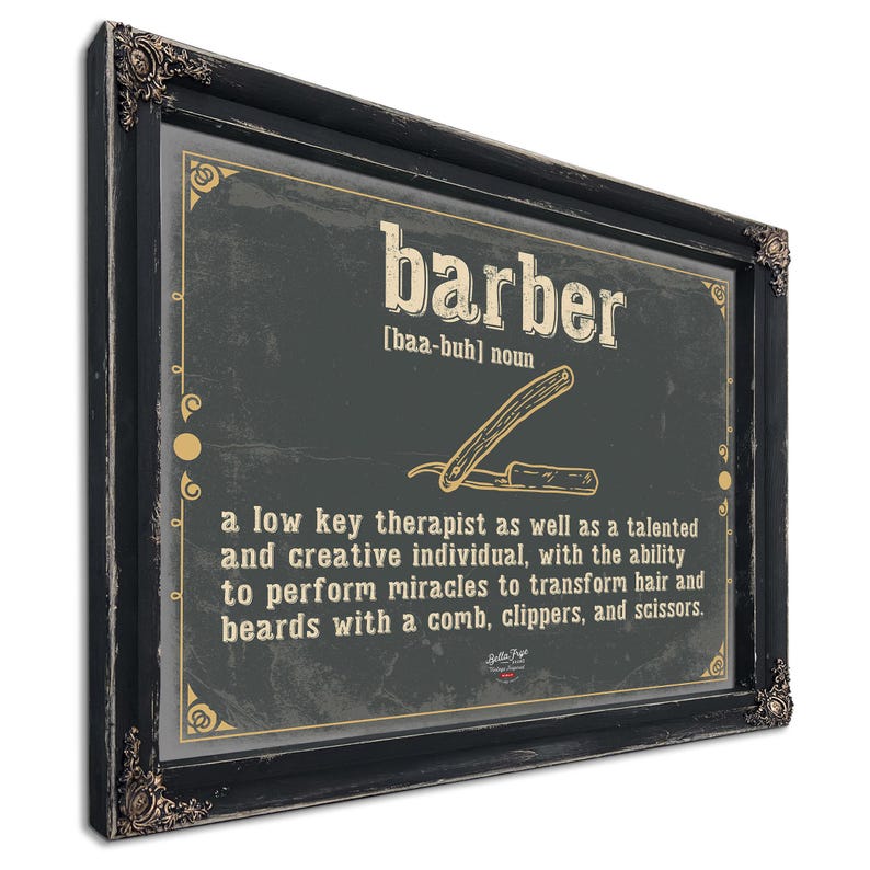 Barber Word Definition Wall Art - Gift for Barber Dictionary Artwork - Etsy