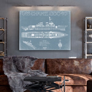USS Chafee (DDG-90) Blueprint Wall Art - Original Guided-missile ...