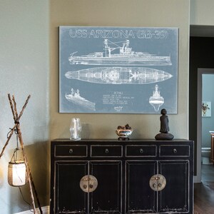 USS Arizona BB-39 - Blueprint Wall Art - Original Battleship Print - Etsy