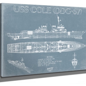 USS Cole DDG-67 Blueprint Wall Art Original Destroyer - Etsy