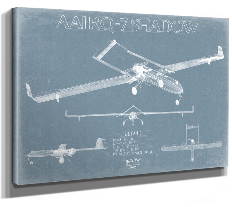 AAI RQ-7 Shadow Aircraft Blueprint Wall Art Original UAV - Etsy