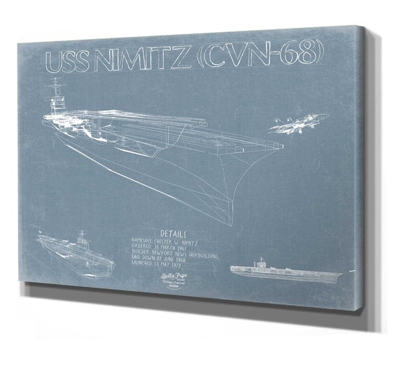 USS Nimitz CVN-68 Blueprint Wall Art Original Carrier Print - Etsy