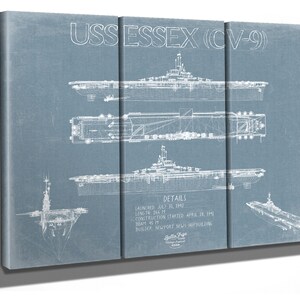 USS Essex CV-9 Blueprint Wall Art Original Carrier Print - Etsy