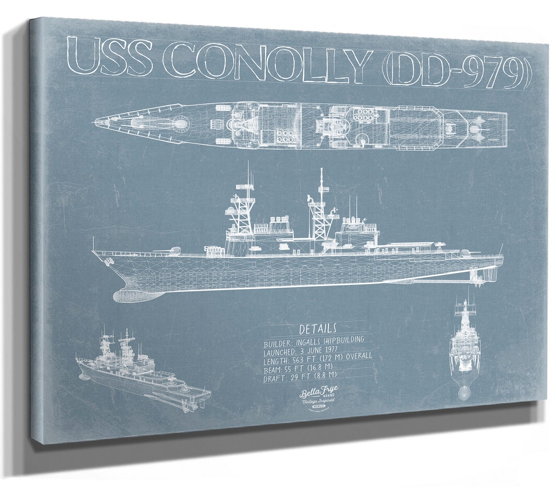 USS Conolly (DD-979) Blueprint Wall Art - Original Destroyer Print - Etsy