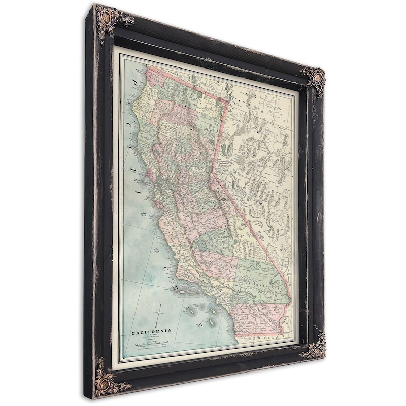 Framed California Map - Etsy