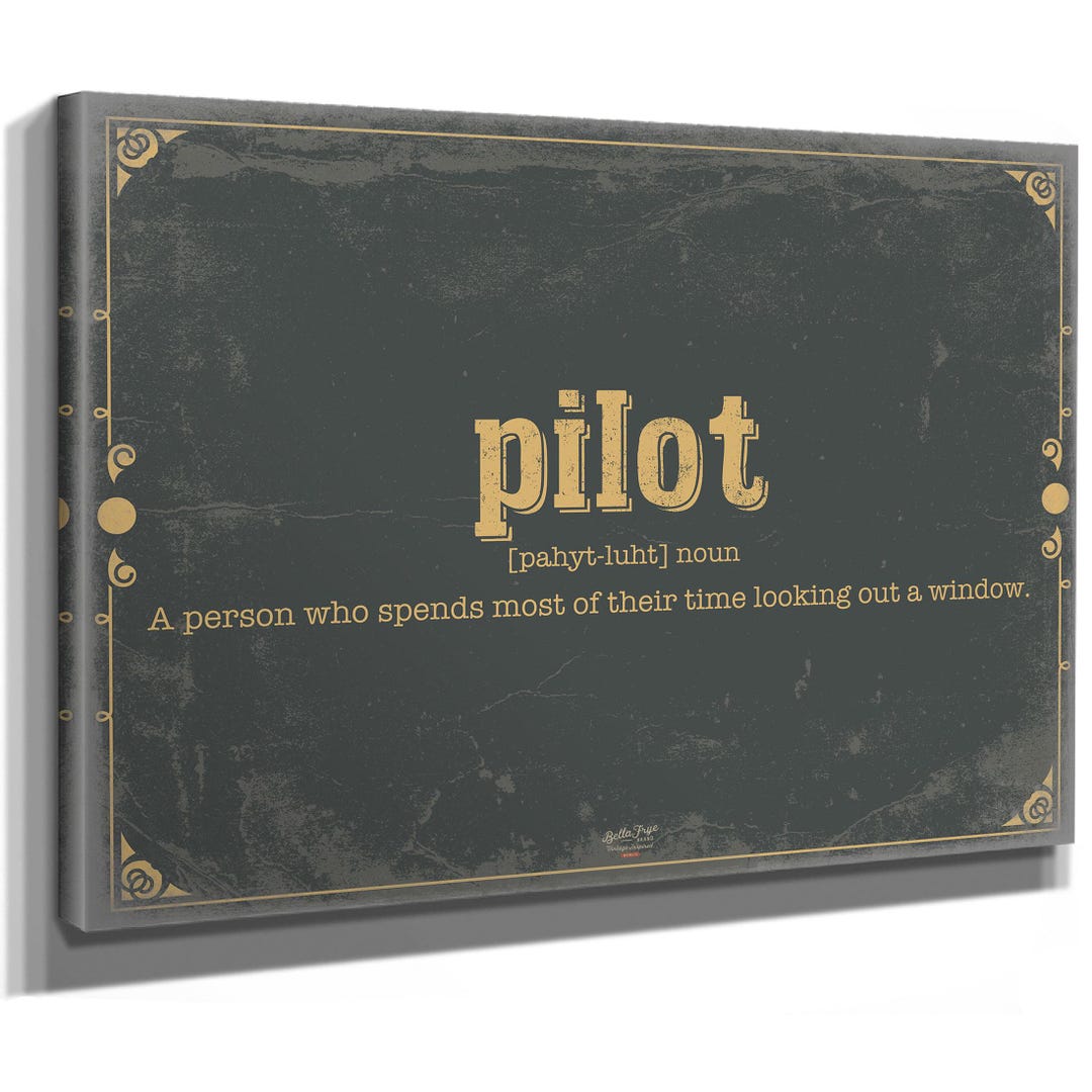 Pilot Word Definition Wall Art - Gift for Pilot Dictionary Artwork - Etsy