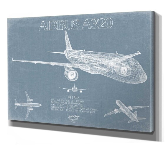 Airbus A320 Aircraft Blueprint Wall Art Original Aviation - Etsy