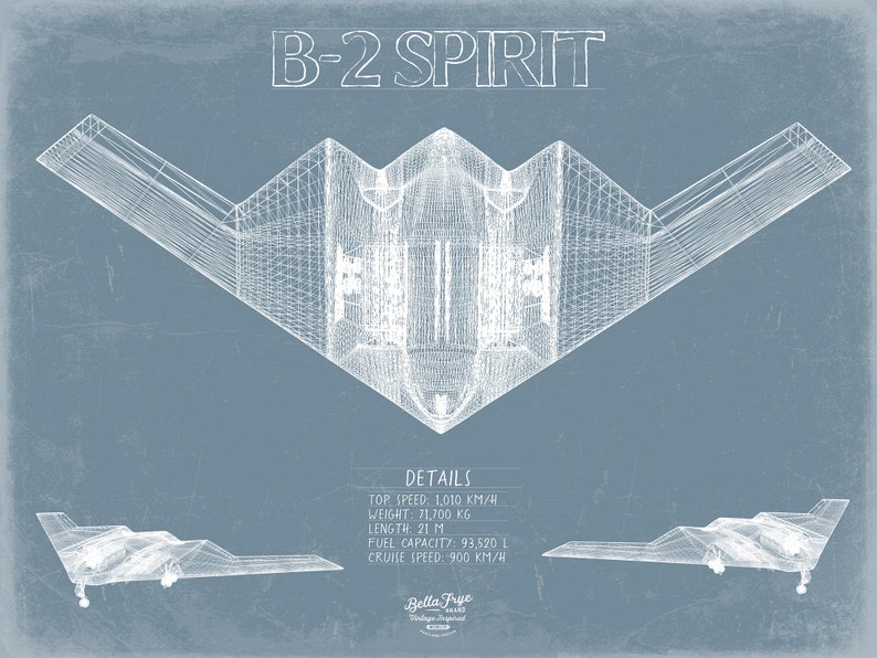 Northrop Grumman B-2 Spirit Aircraft Blueprint Wall Art - Etsy