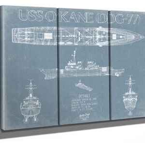 USS O’kane (DDG-77) Blueprint Wall Art - Original Destroyer Print - Etsy