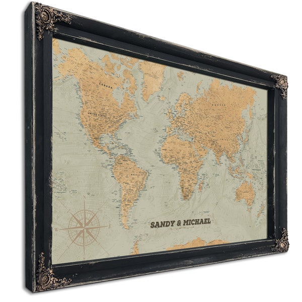 Canvas World Map - Etsy