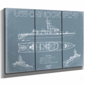 USS Chinook (PC-9) Blueprint Wall Art - Original Patrol Ship Print - Etsy