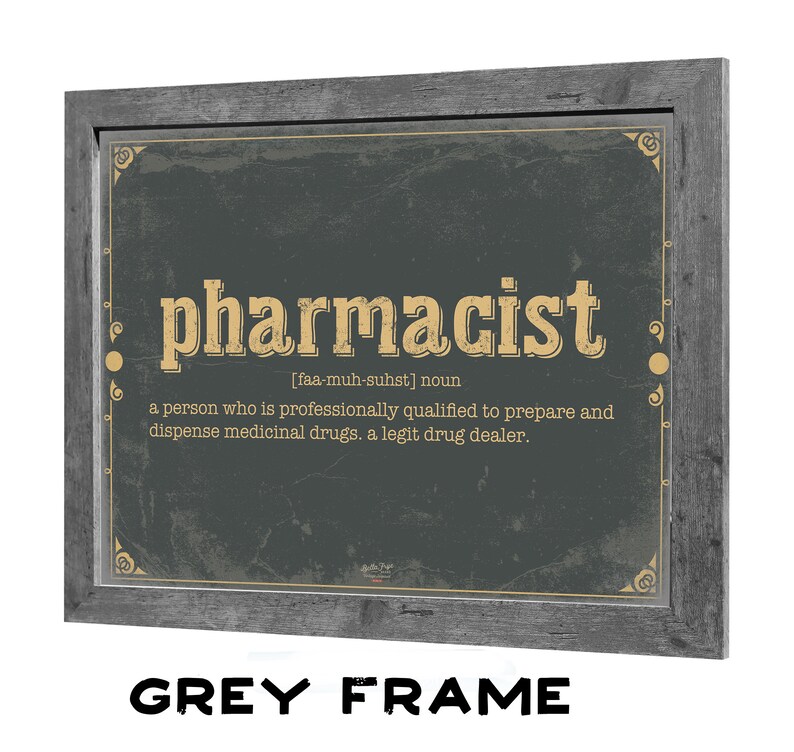 Pharmacist Word Definition Wall Art Gift for Pharmacist - Etsy