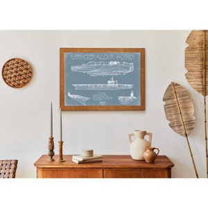 USS Gerald R. Ford Blueprint Wall Art Original Carrier Print - Etsy