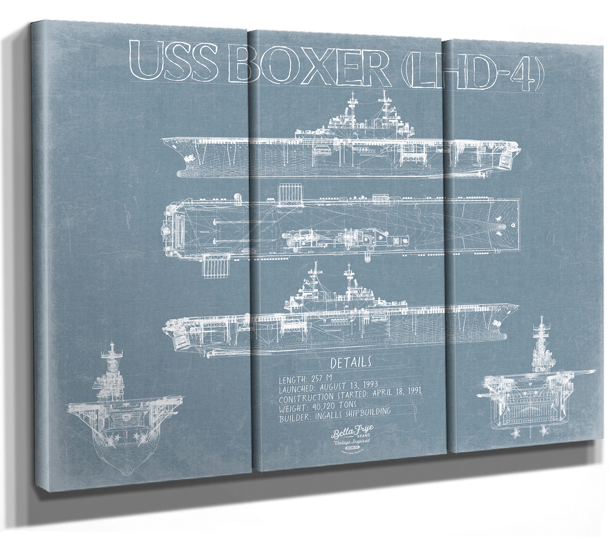 USS Boxer LHD-4 Blueprint Wall Art Original Amphibious - Etsy