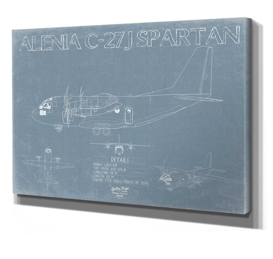 Alenia-c-27j-spartan Aircraft Blueprint Wall Art - Original Aviation ...