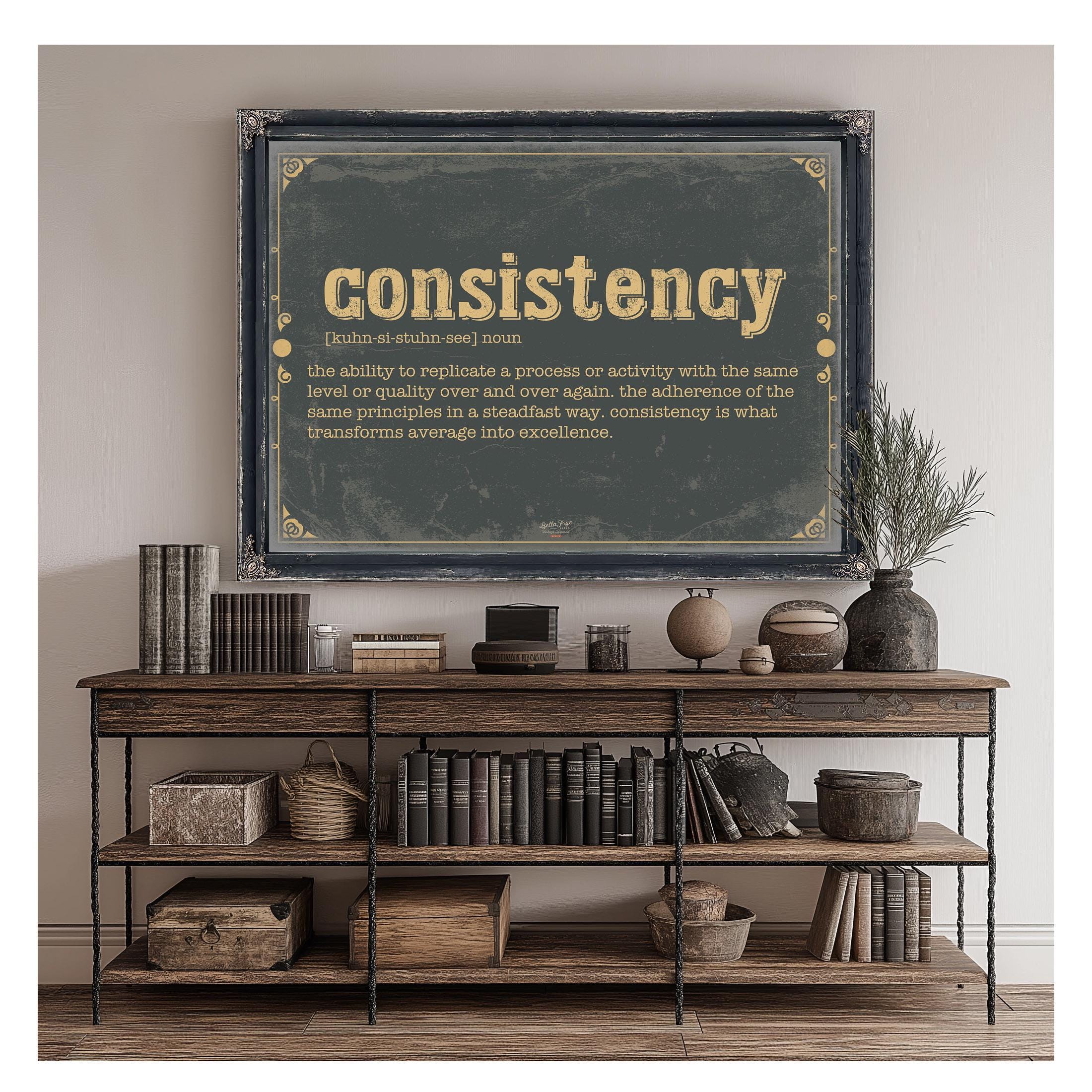 Consistency Word Definition Wall Art - Gift for Consistency Dictionary ...