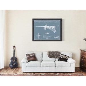 Bombardier Dash 8 Q400 Aircraft Blueprint Wall Art - Original Aviation ...