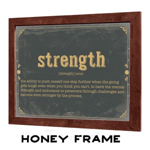 Strength Word Definition Wall Art - Gift for Strength Dictionary ...