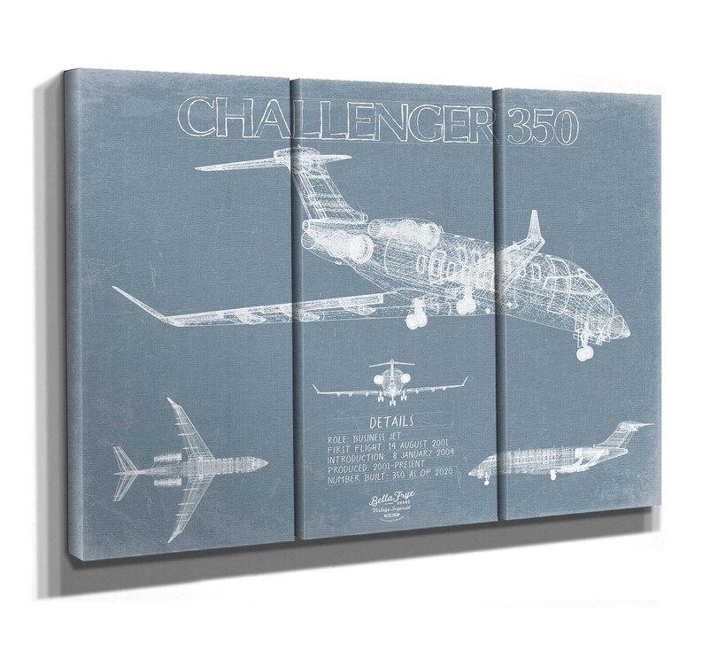 Bombardier Challenger 350 Aircraft Blueprint Wall Art - Etsy
