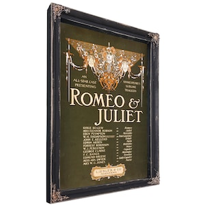 Romeo and Juliet Vintage Theatre Poster: Shakespeare Wall Art - Etsy