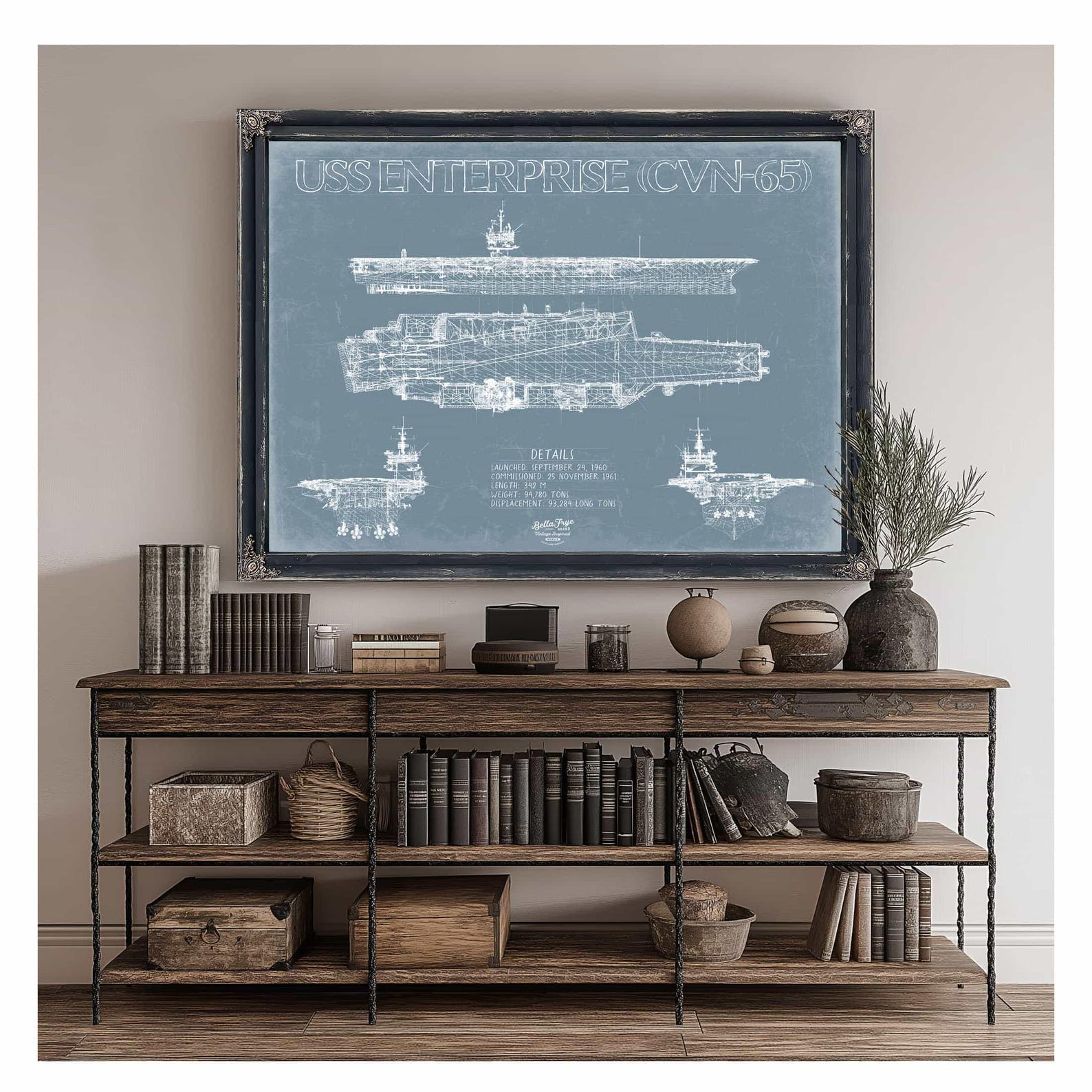 USS Enterprise (CVN-65) Aircraft Carrier Blueprint Wall Art - Original ...