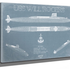 USS Will Rogers (SSBN-659) Blueprint Wall Art - Original Submarine Print - Etsy