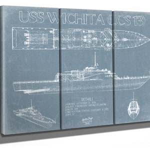 USS Wichita (LCS 13) Blueprint Wall Art - Original Littoral Combat Ship ...